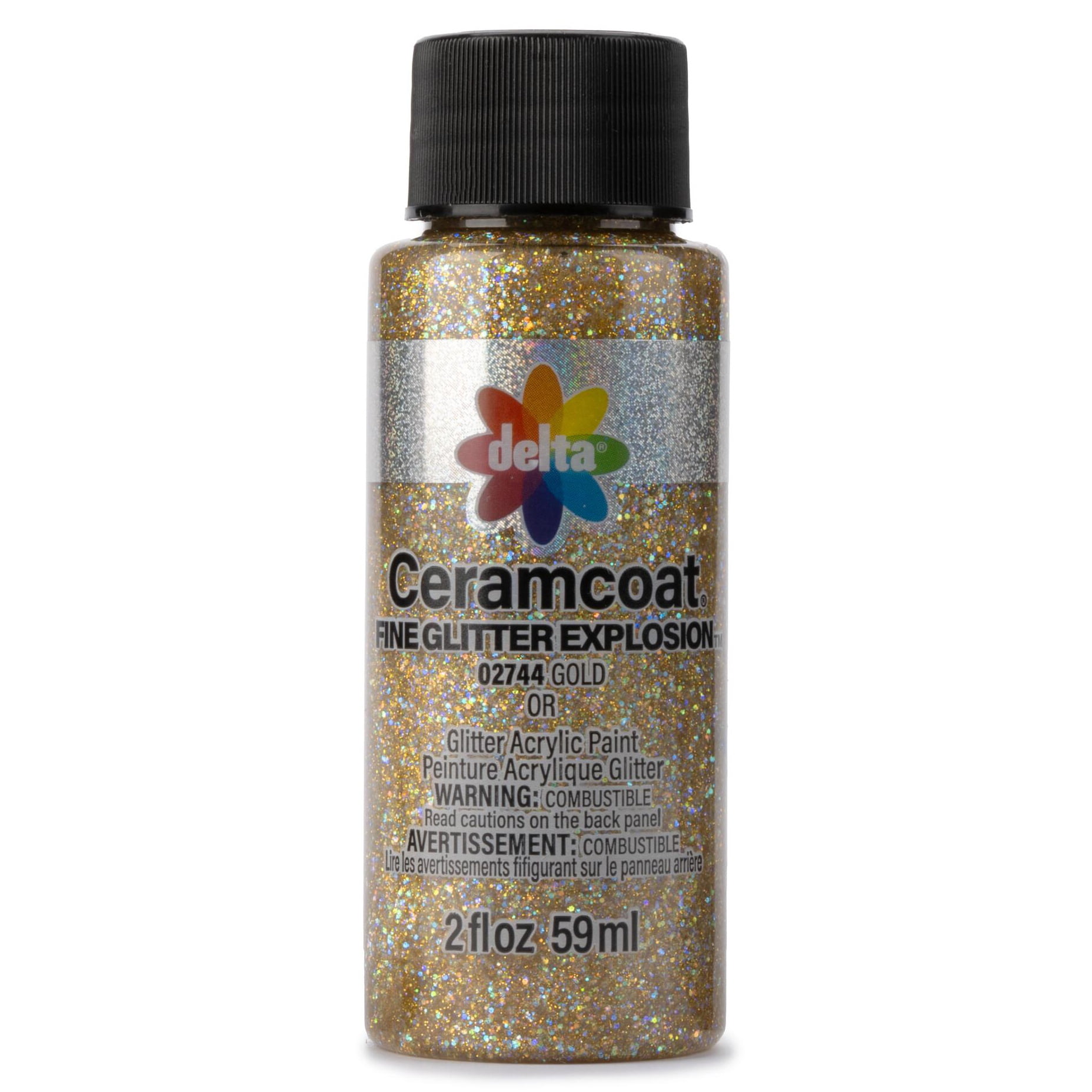 Delta Ceramcoat Fine Glitter Explosion Acrylic Paint 2oz-Gold - Walmart.com