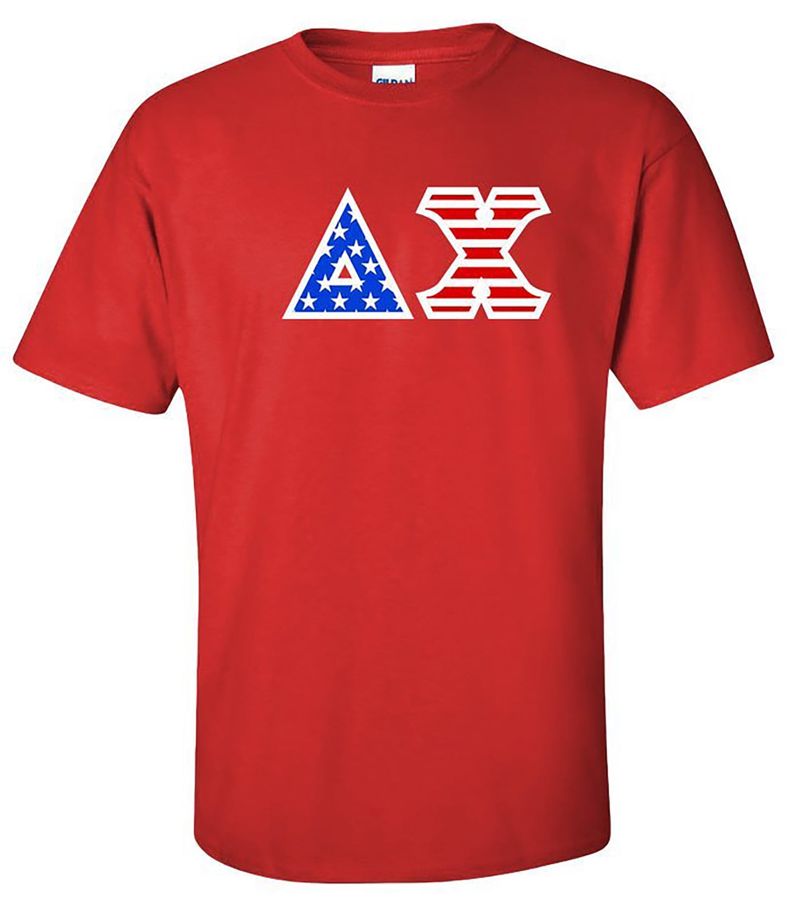 Delta Chi Greek Letter American Flag Tee Large Red - Walmart.com