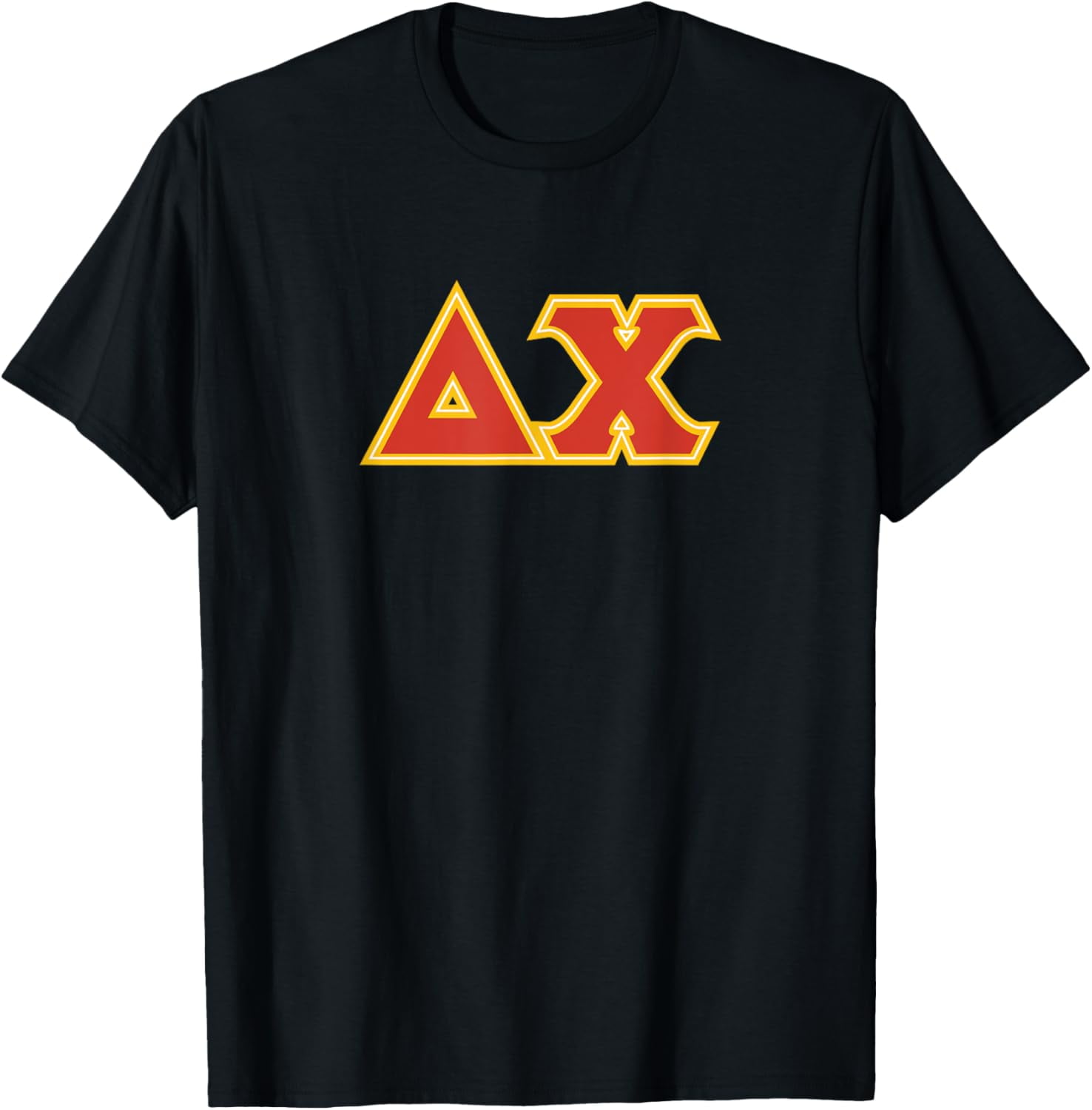 Delta Chi Red Letters Fraternity D-Chi Greek T-Shirt - Walmart.com