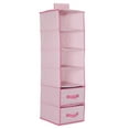 Delta Children 6-Shelf Hanging Storage Unit with 2 Drawers, Barely Pink ...