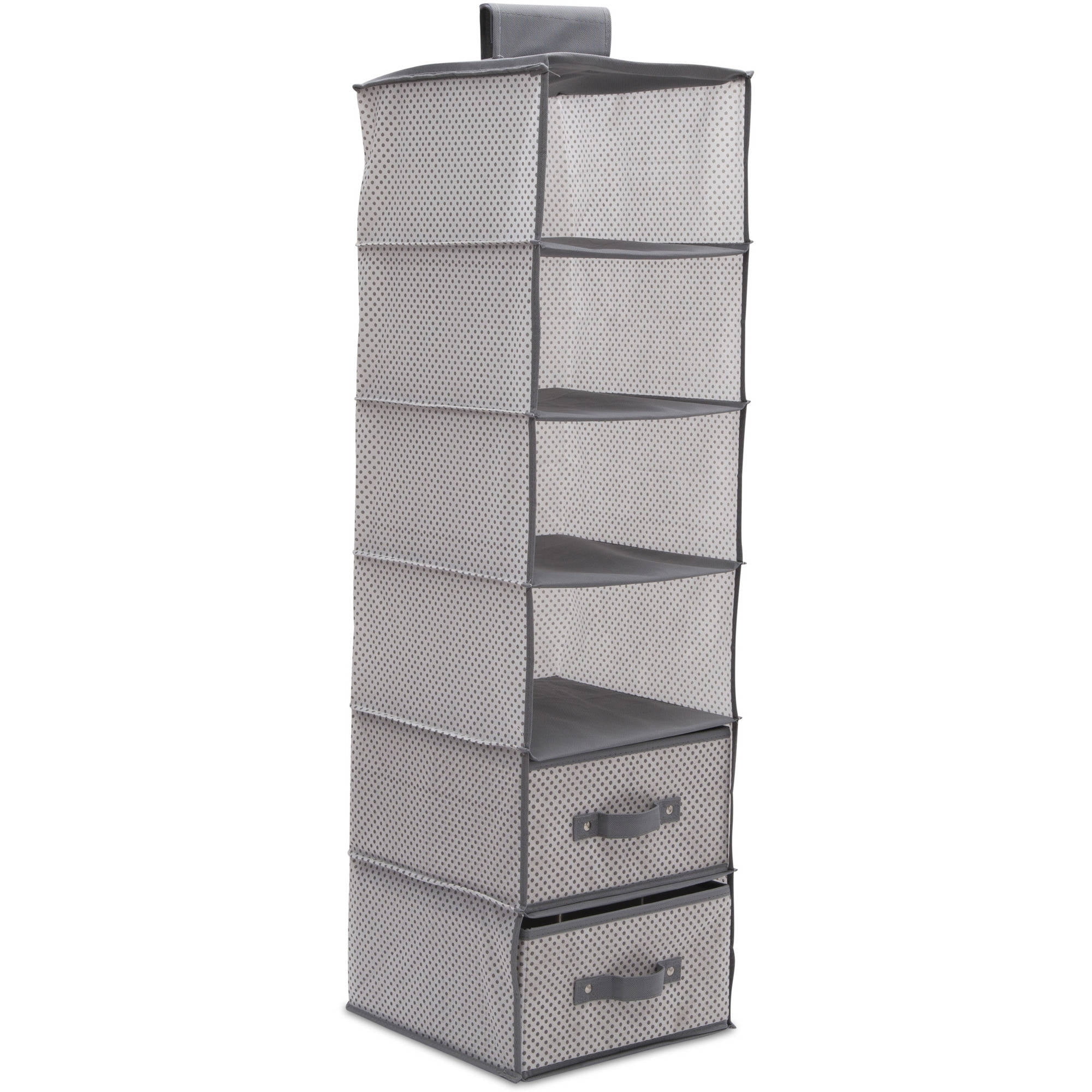 Delta Children 6-Shelf Hanging Storage Unit with 2 Drawers, Grey ...