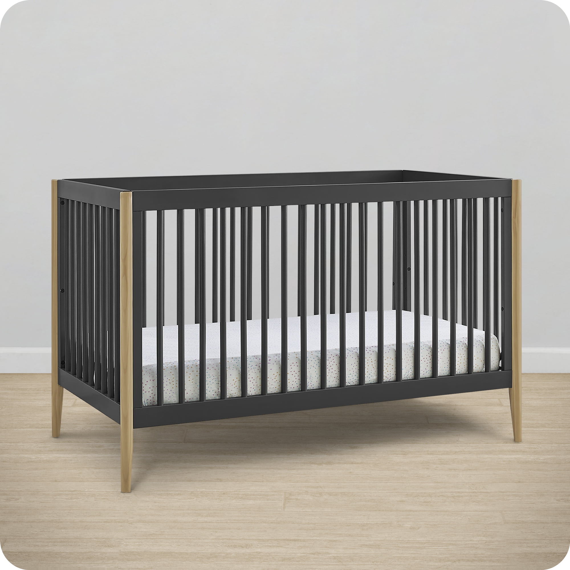Delta Children Casey 6-in-1 Convertible Baby Crib, Charcoal Grey ...