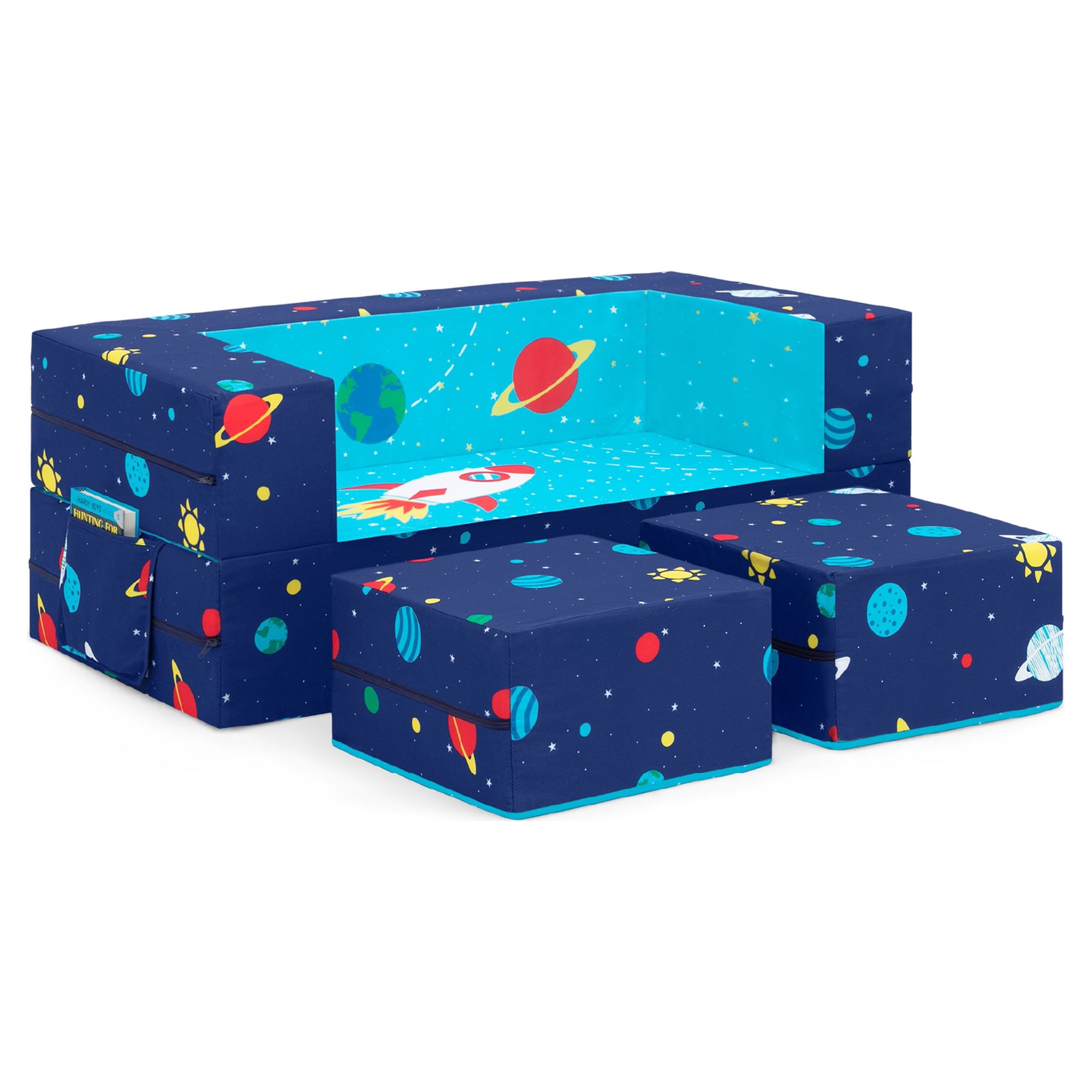 Marshmallow Furniture 2-in-1 Flip Open Couch Bed Kids Foam Sofa, Toy ...