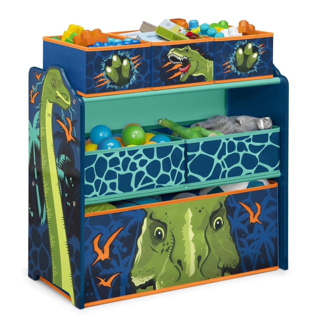 Delta Children Dinosaur Design & Store 6 Bin Toy Storage Organizer ...