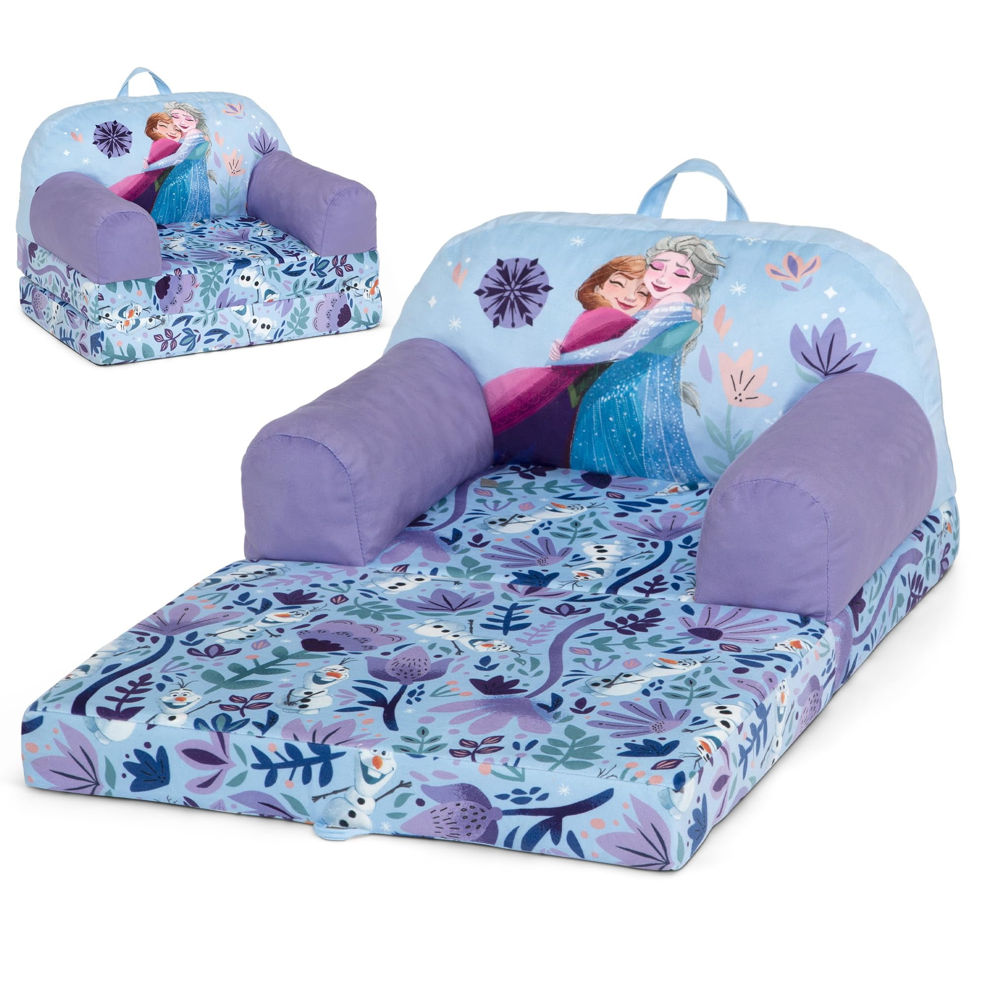 Delta Children - Disney Frozen Cozee Buddy Flip-Out Kids Chair, Purple ...