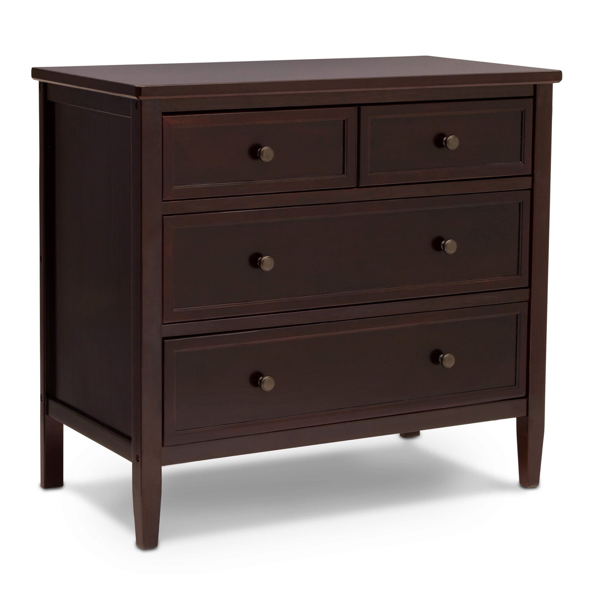 Delta Children Epic 3 Drawer Dresser with Interlocking Drawers Greenguard Gold Certified Walnut Espresso Walmart