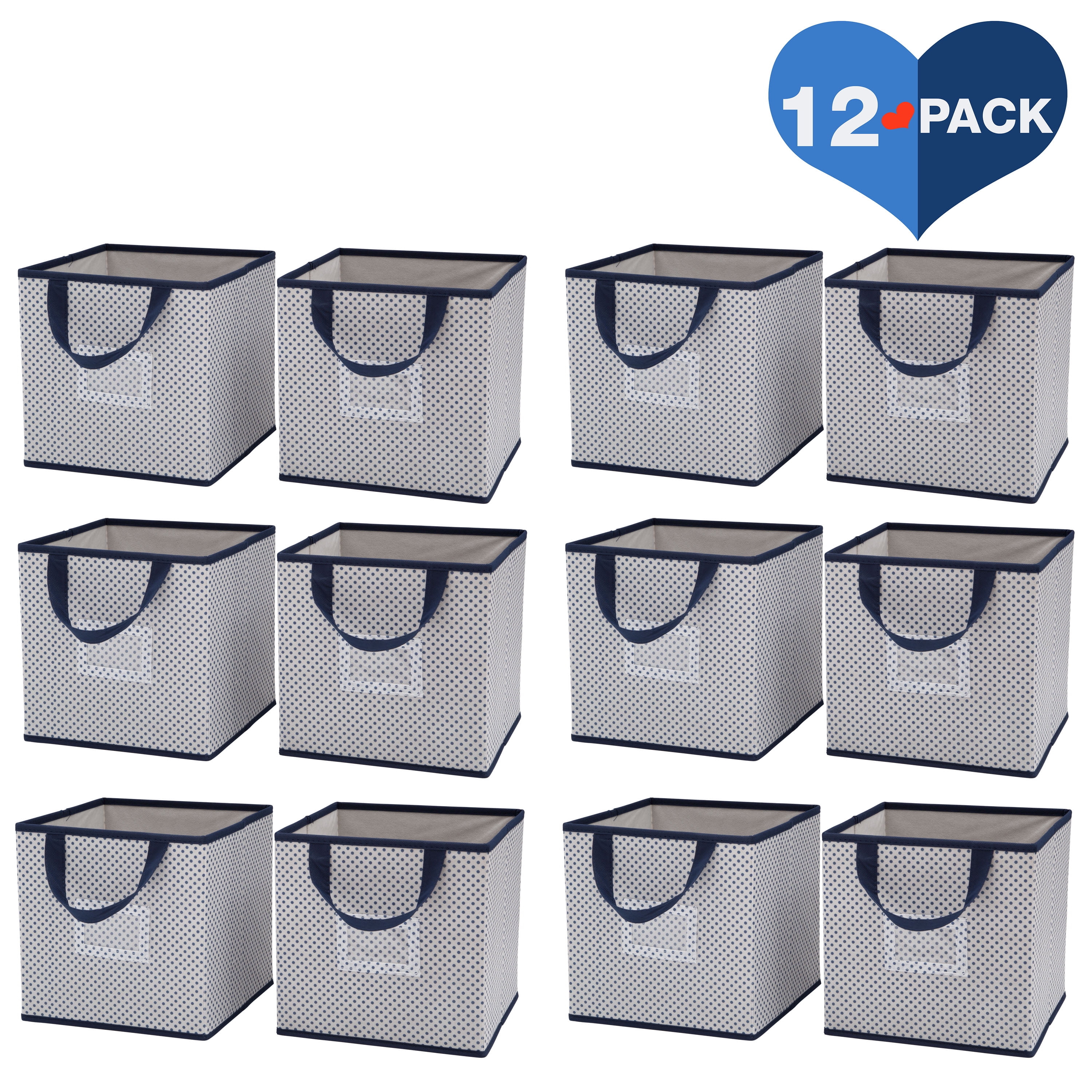 Delta Children Foldable Storage Cubes/Bins - 12 Pack, Navy - Walmart.com