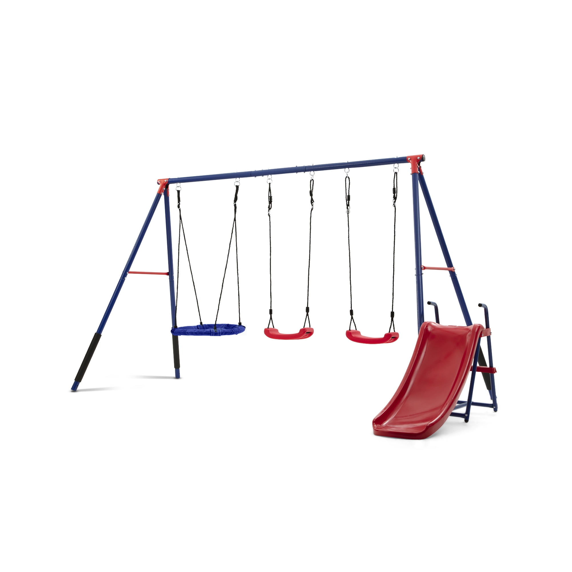 Delta Children FunZone Outdoor Metal 4-Piece Swing Set - Includes 2 ...