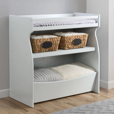 Badger Basket Modern Baby Changing Table with Hamper and 3 Baskets ...
