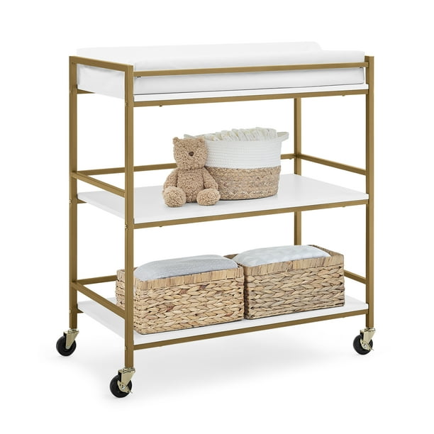 Delta Children Jade Changing Table/Cart, White Melamine/Bronze ...