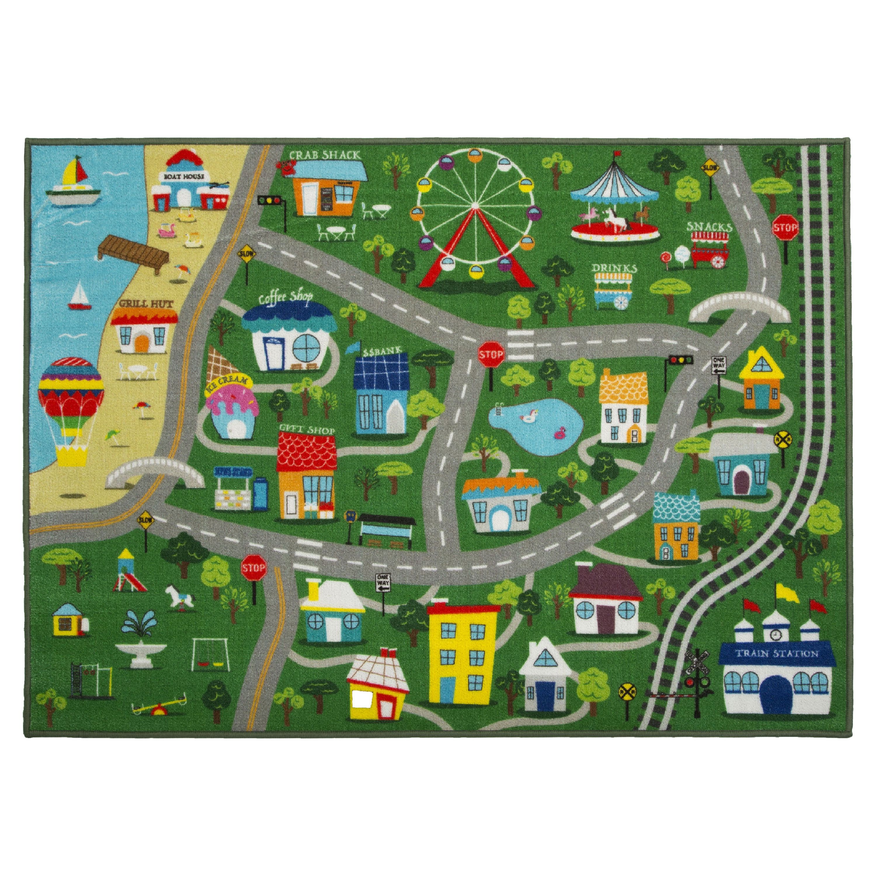 Delta Children Kids Large Road Map Activity Rug, 54-inch L x 39-inch W ...