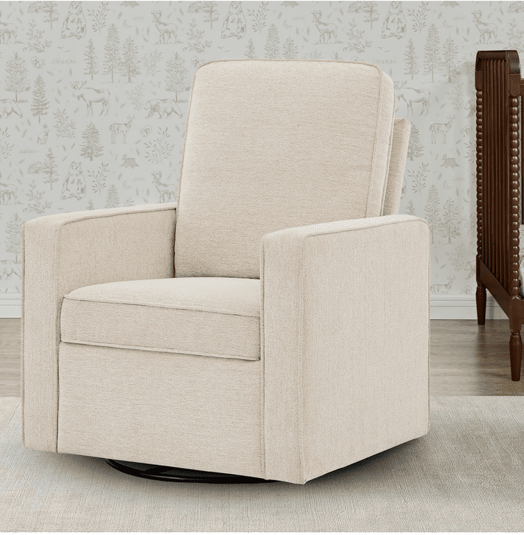 Delta Children Noah Upholstered Swivel Glider with Stain-Resistant ...