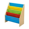 Delta Children Sling Book Rack 4-Tier 28"H Bookshelf Natural/Blue/Red ...