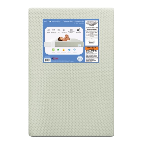 Delta Children Twinkle Stars Breathable 4-inch Mini Crib Mattress with ...