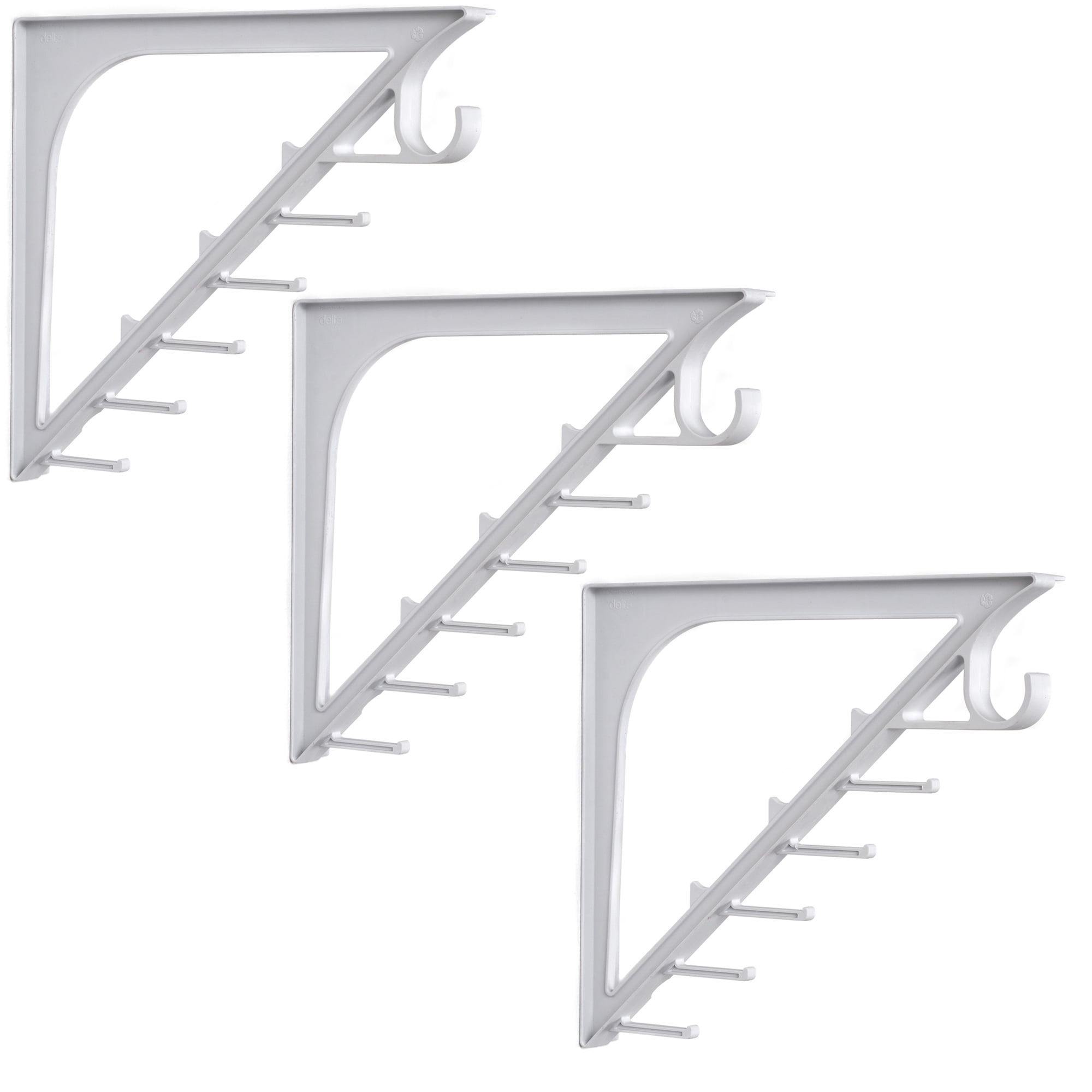Delta Closet Shelf and Rod Brackets, 3-Pack (White) - Integrated ...