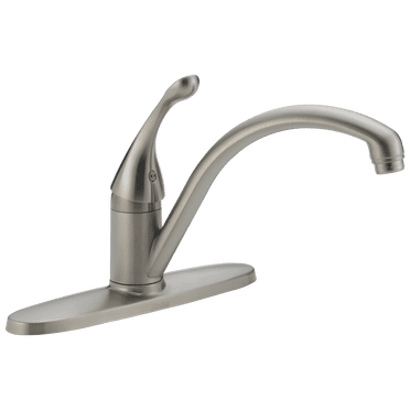 Delta 100LF-HDF Classic Single Handle Centerset Kitchen Faucet, Chrome ...