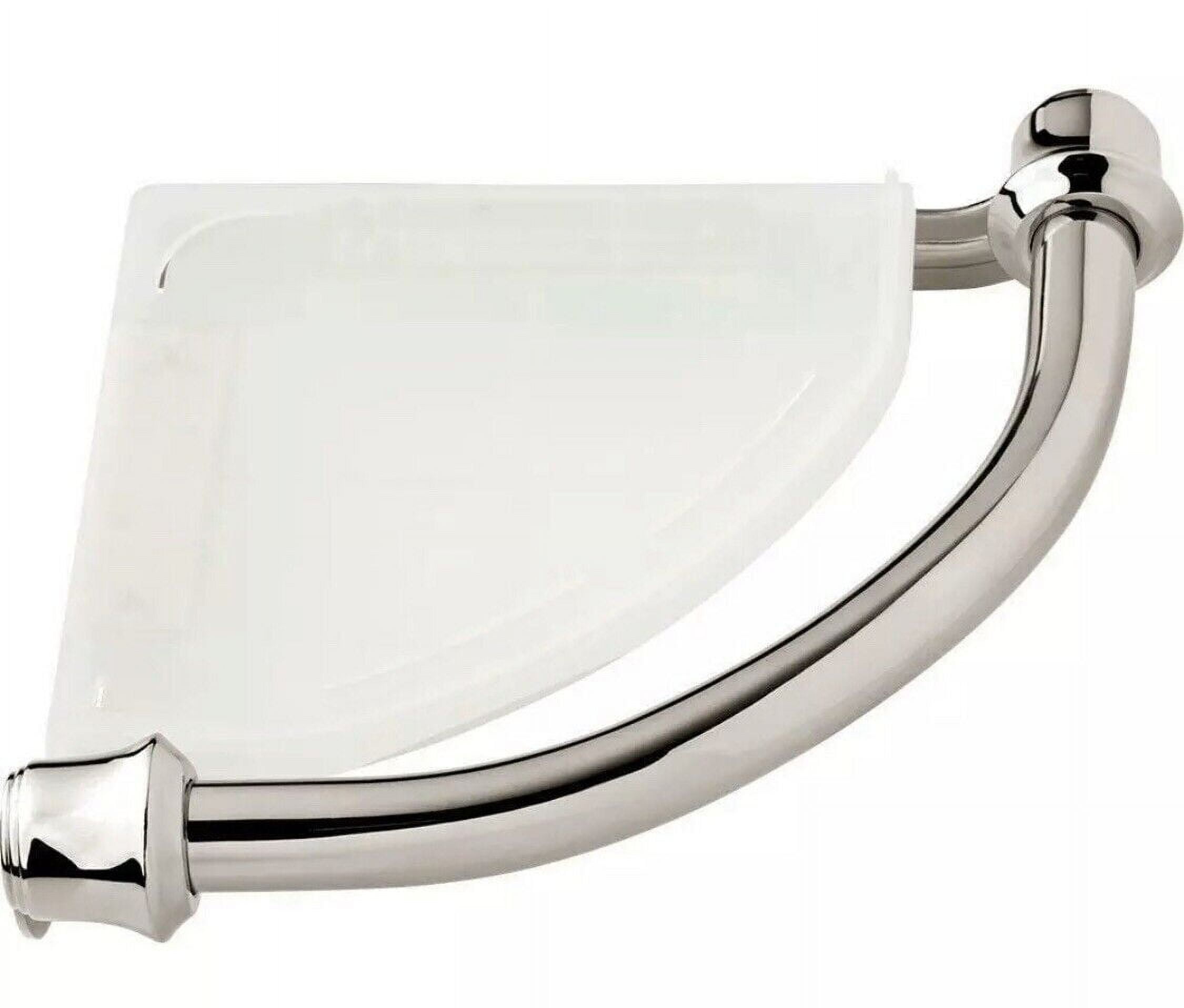 Delta Corner 8.75"W x 10.26"D Wall Shelf With Assist Bar, Brushed ...