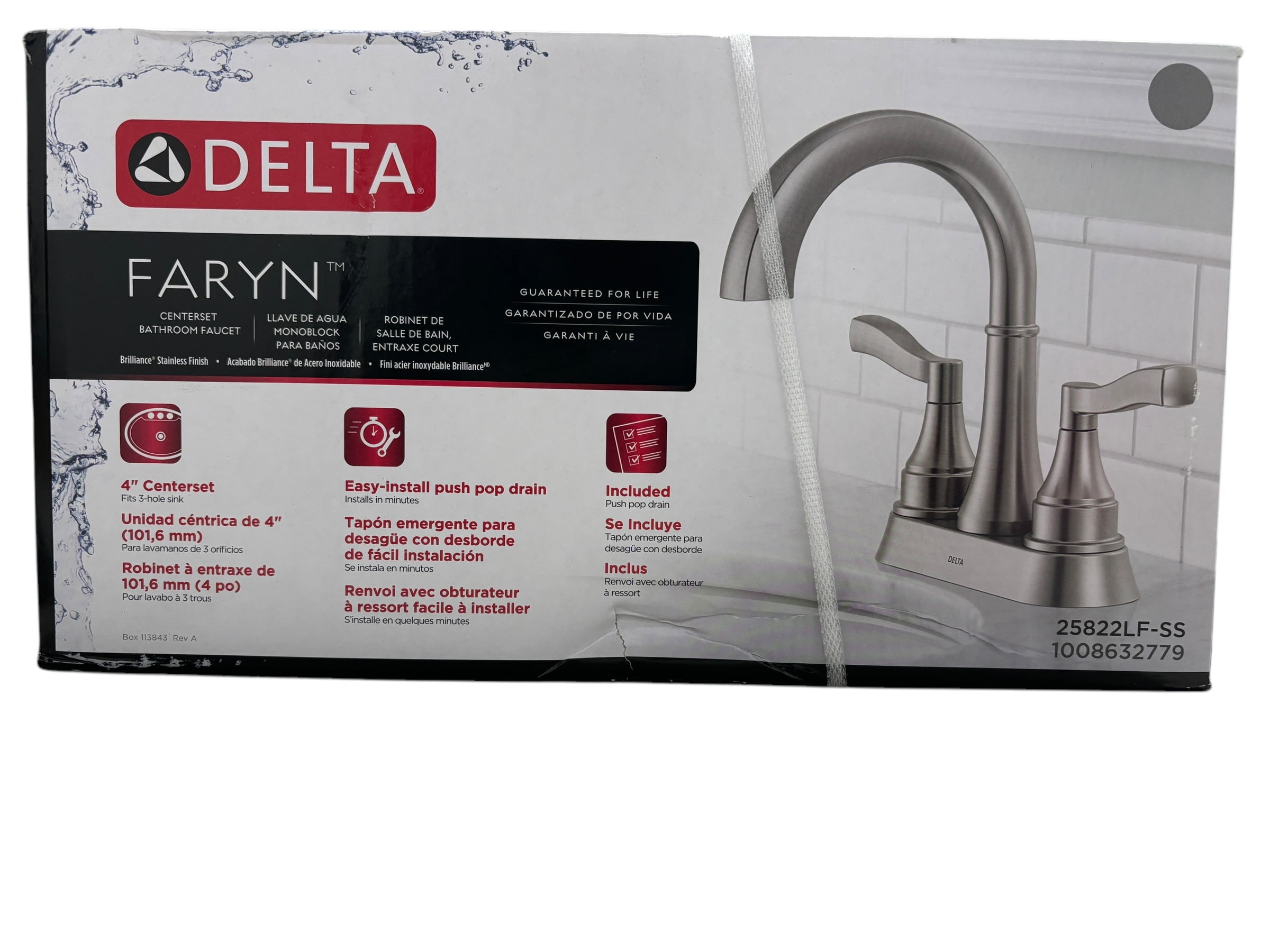 Delta Faryn Centerset Bathroom Faucet Stainless Finish - Walmart.com