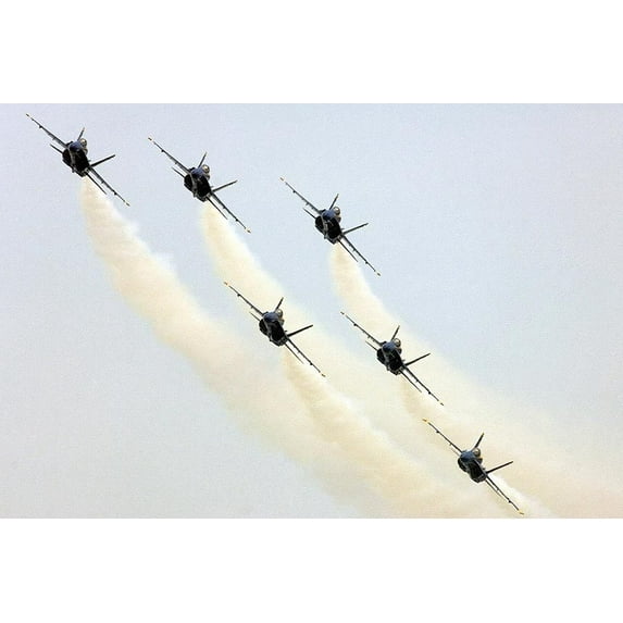 Delta Formation Blue Angels Style - A - 24x36 Inch Glossy Laminated ...
