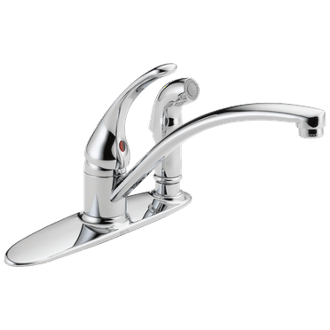 Delta 100LF-HDF Classic Single Handle Centerset Kitchen Faucet, Chrome ...