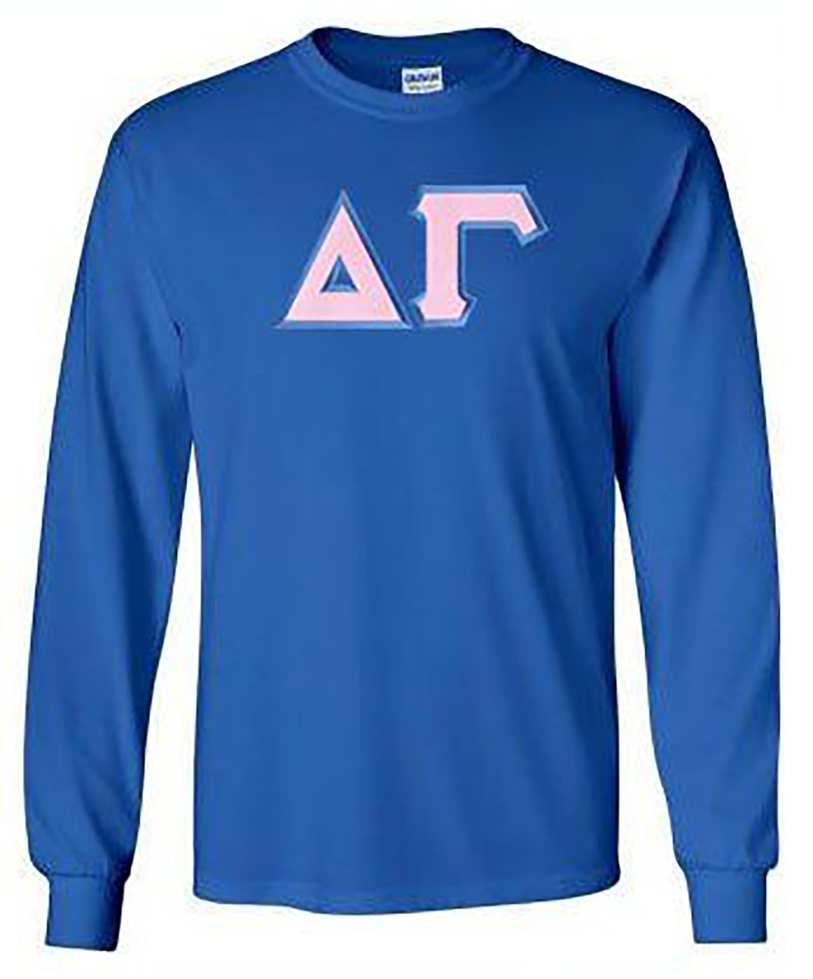 Delta Gamma Lettered Long sleeve Tee Medium Royal Blue - Walmart.com