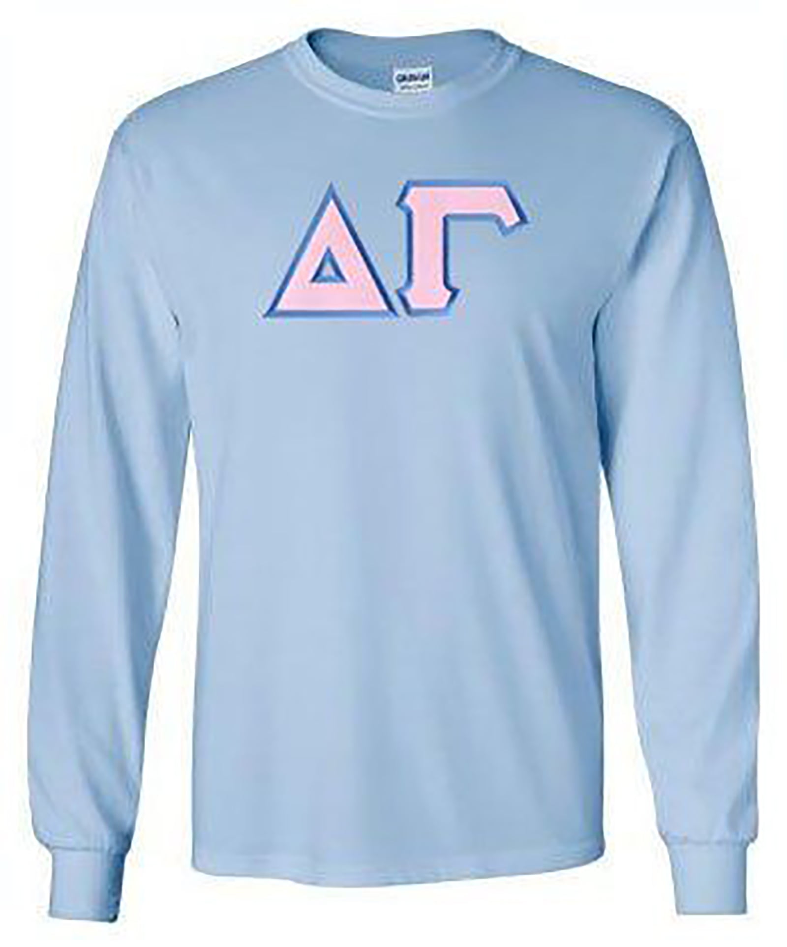 Delta Gamma Lettered Long sleeve Tee Small Light Blue - Walmart.com