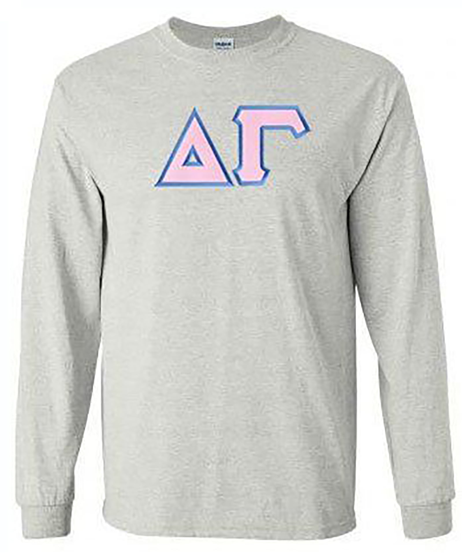 Delta Gamma Lettered Long sleeve Tee Small Light Grey - Walmart.com