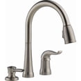 Delta Kate Brushed Nickel Kitchen Faucet with Pull Down Sprayer and ...