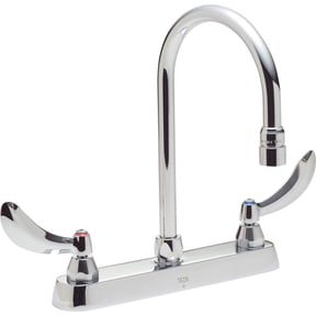 Delta Lead-Free Deck-Mounted Kitchen Faucet With Gooseneck Spout And ...
