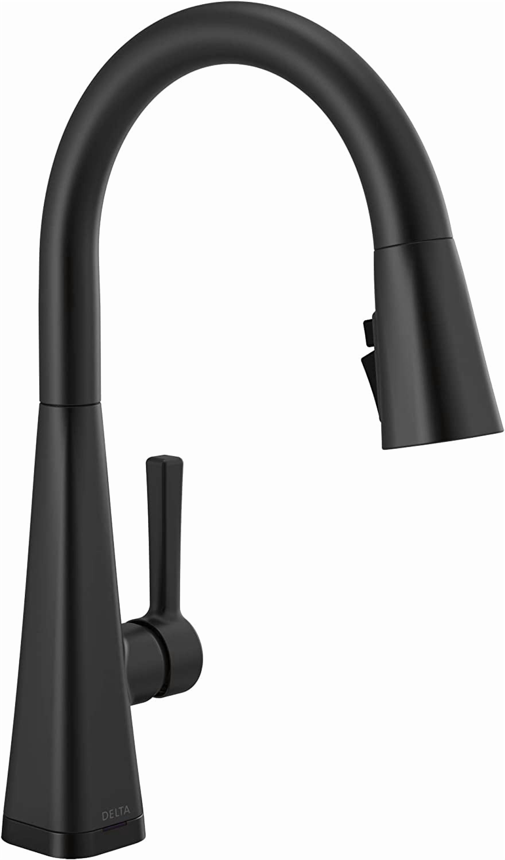 Delta Lenta Matte Black Touch Kitchen Faucet with Pull Down Sprayer ...