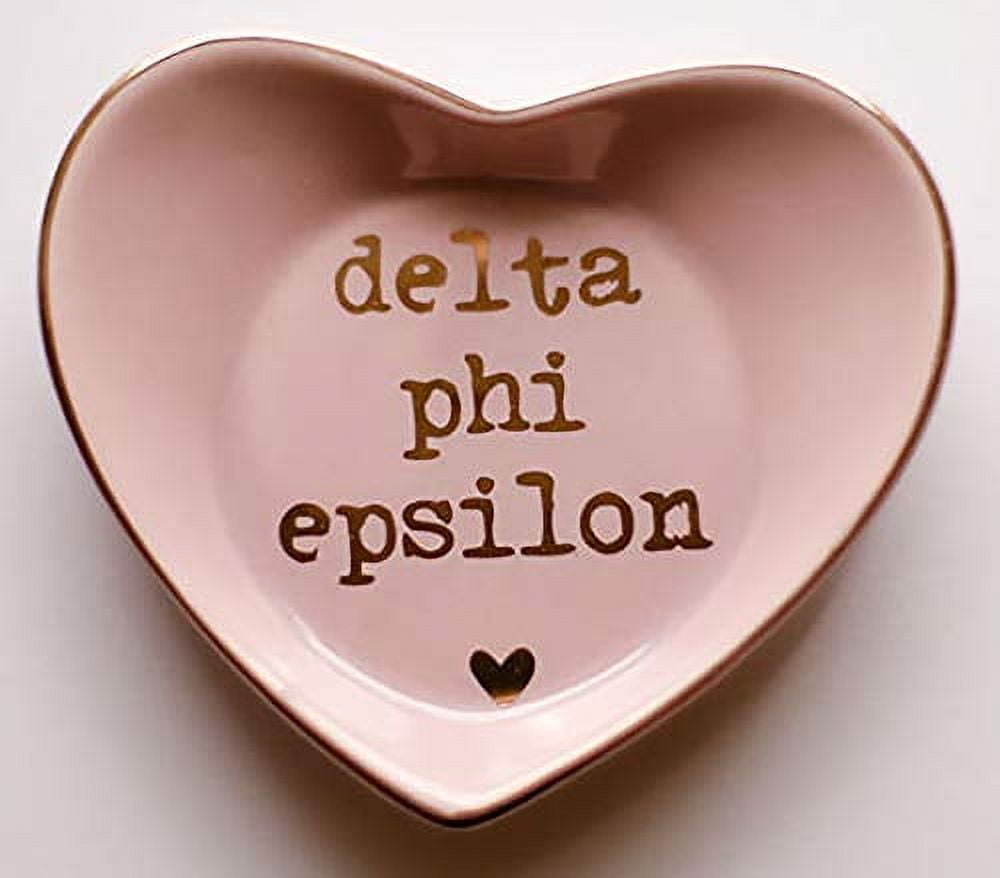 Delta Phi Epsilon Jewelry Dish - Heart-Shaped High-gloss finish Ceramic ...