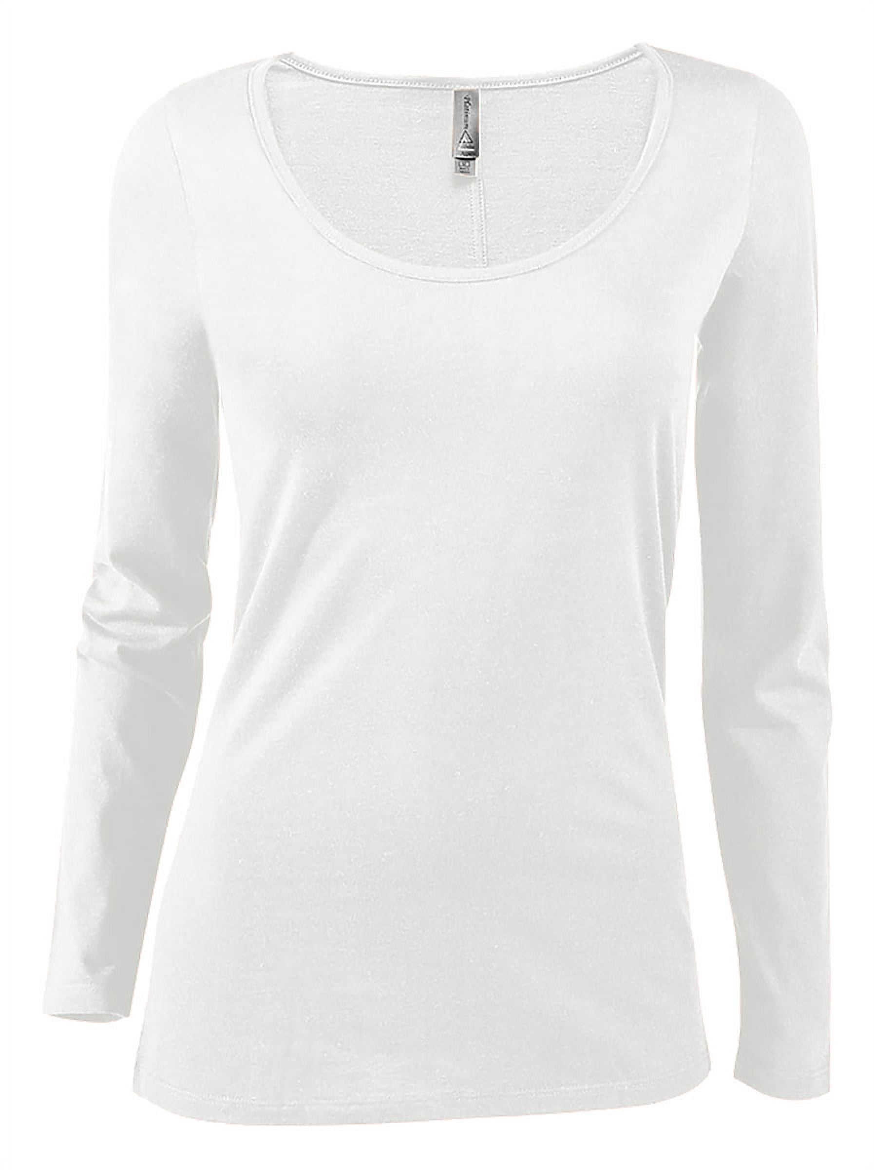 Delta Platinum Ladies CVC Long Sleeve Scoop Neck Tee - Walmart.com