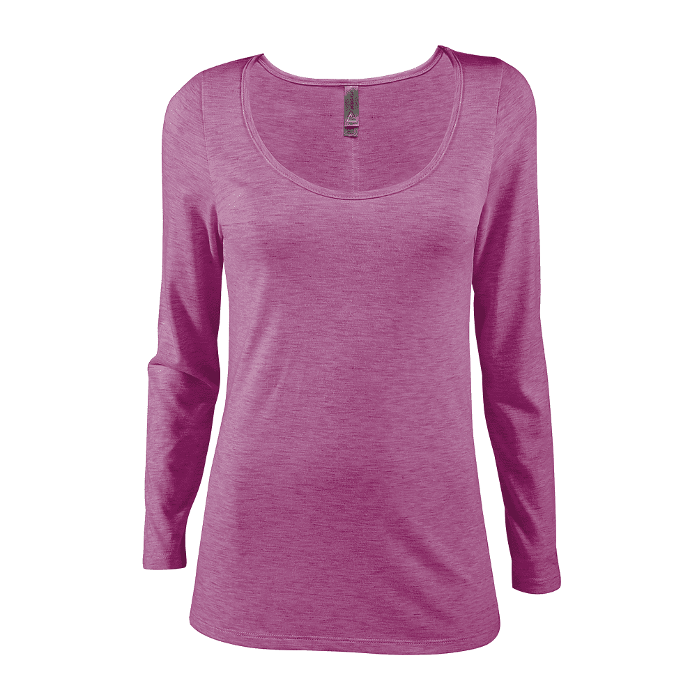 Delta Platinum Ladies Tri-Blend Long Sleeve Scoop Neck Tee - Walmart.com