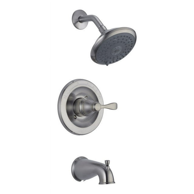 Delta Porter Monitor 1-Handle Brushed Nickel Tub and Shower Faucet ...