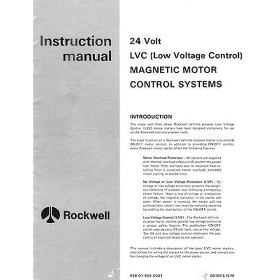 Delta Rockwell 24v LVC Magnetic Motor Control Systems Instructions ...