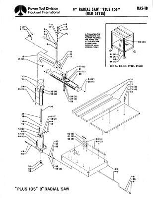 Instruction Manual ONLY for Delta Rockwell 9" RADIAL SAW PLUS 105 10 ...