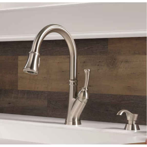 Delta Savile Stainless 1-handle Deck Mount Pull-down ShieldSpray ...
