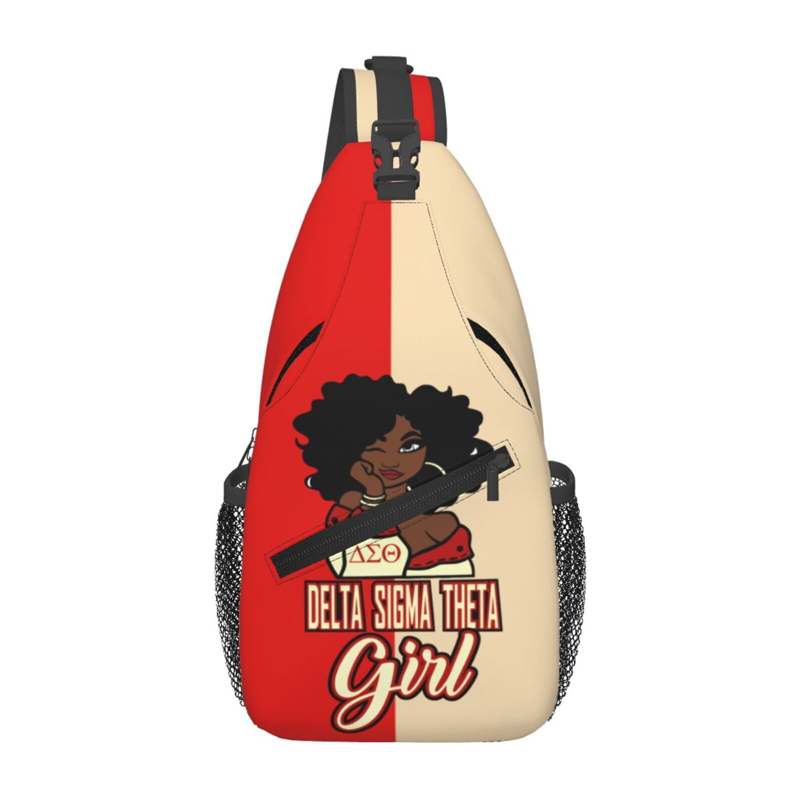 Delta Sigma Theta Chest Bag Dual Pocket Travel Hiking Daypack Sling Bag ...