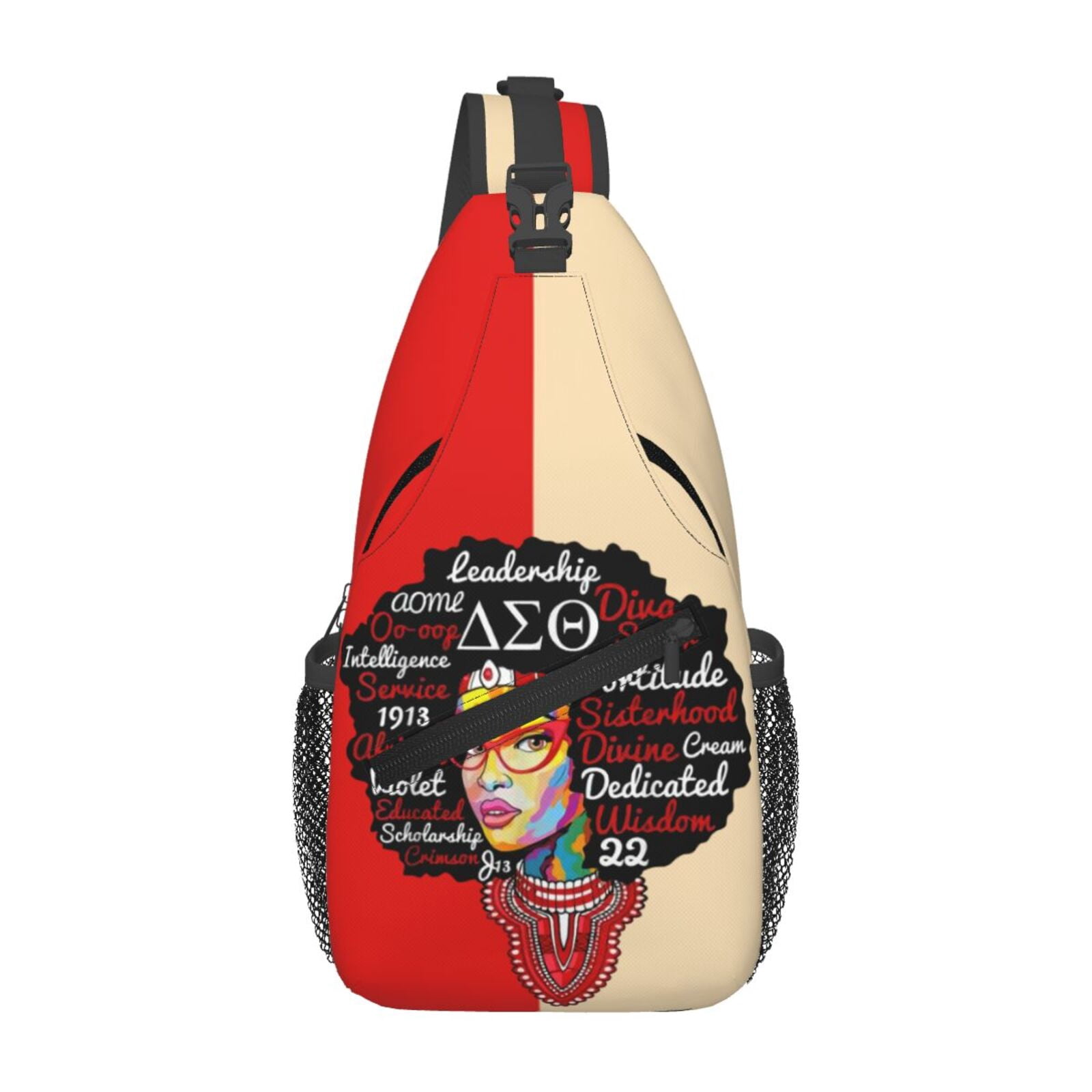 Delta Sigma Theta Chest Bag Dual Pocket Travel Hiking Daypack Sling Bag ...