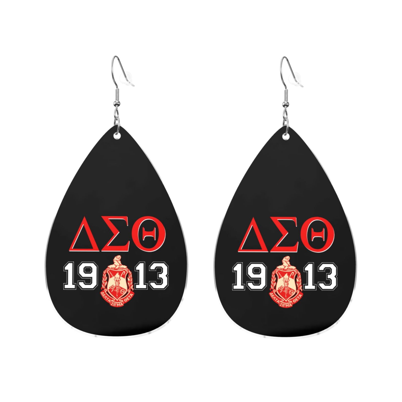 Delta Sigma Theta Drop-Shaped Acrylic Earrings Lightweight Dangling ...