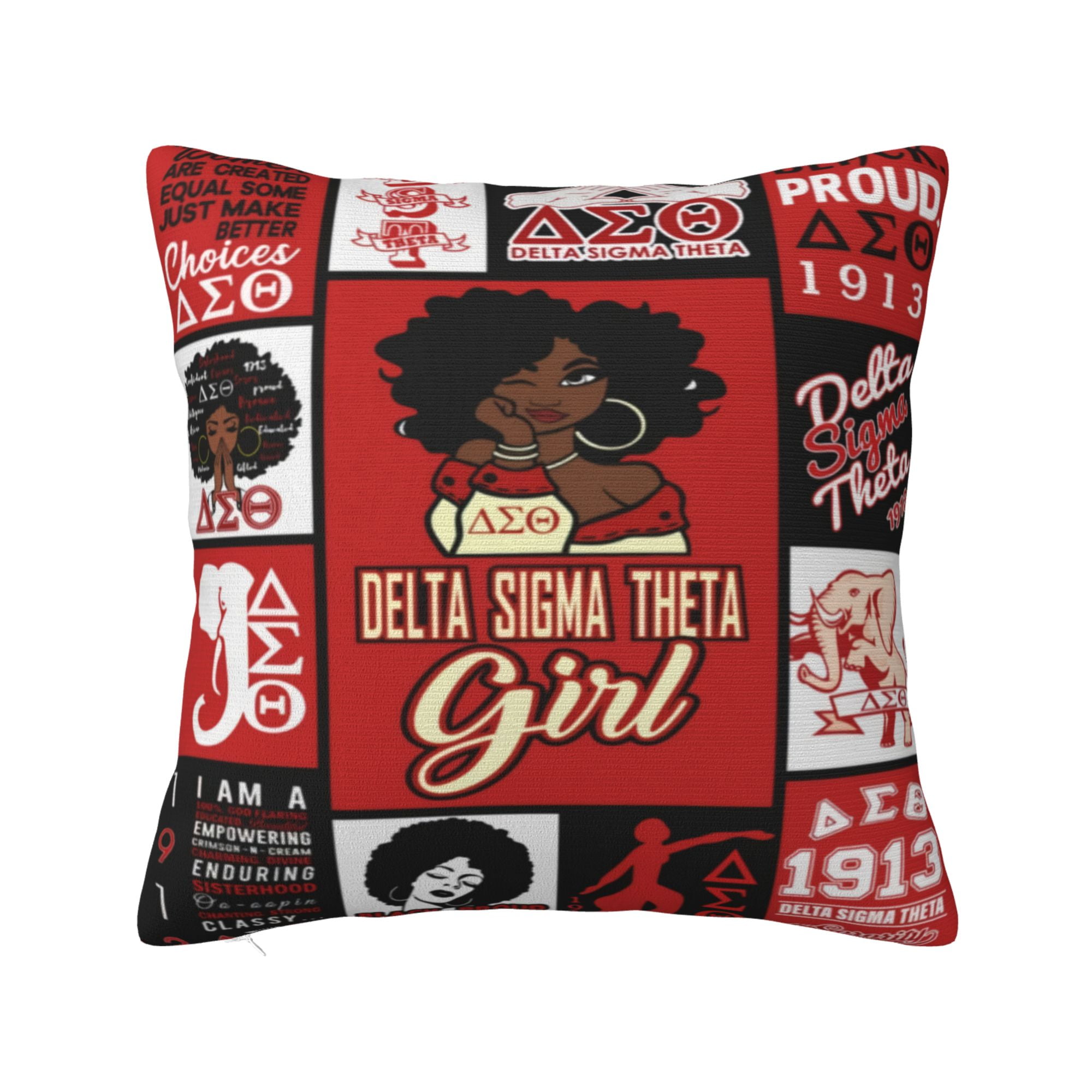 Delta Sigma Theta Throw Pillow Case Pillowcase Shell for Couch Sofa ...