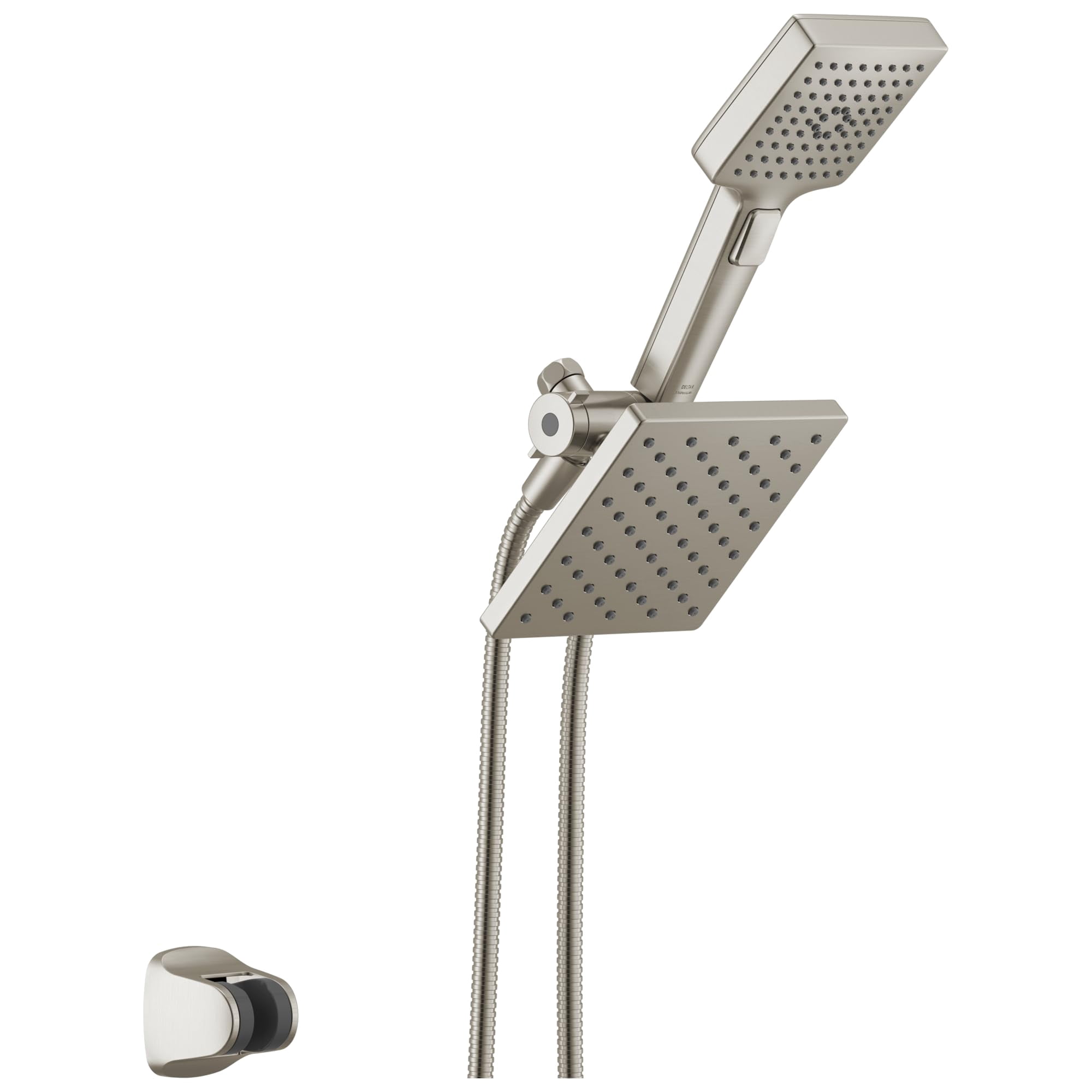 Delta Square 2-in-1 Dual Shower Head With 4-setting Handheld Spray ...