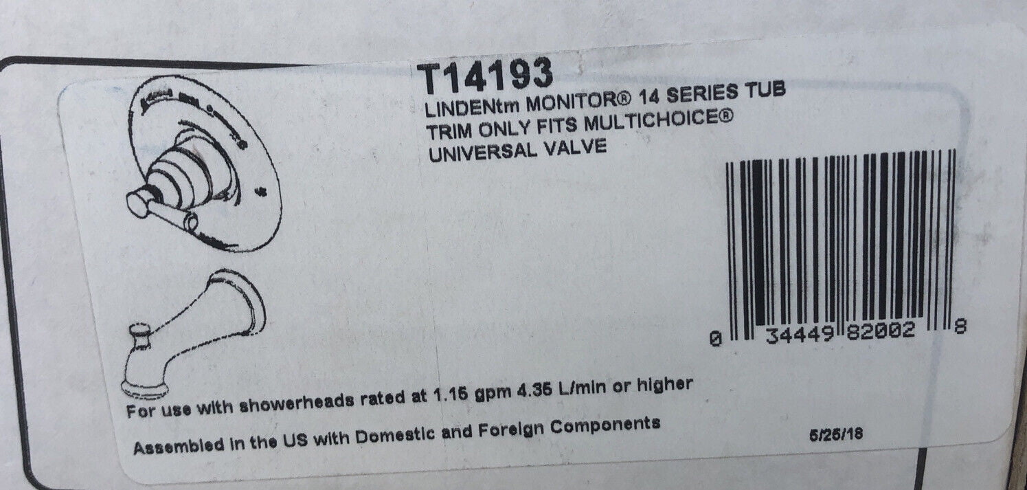 Delta T14193 Linden Monitor 14 Series Tub Trim - Walmart.com