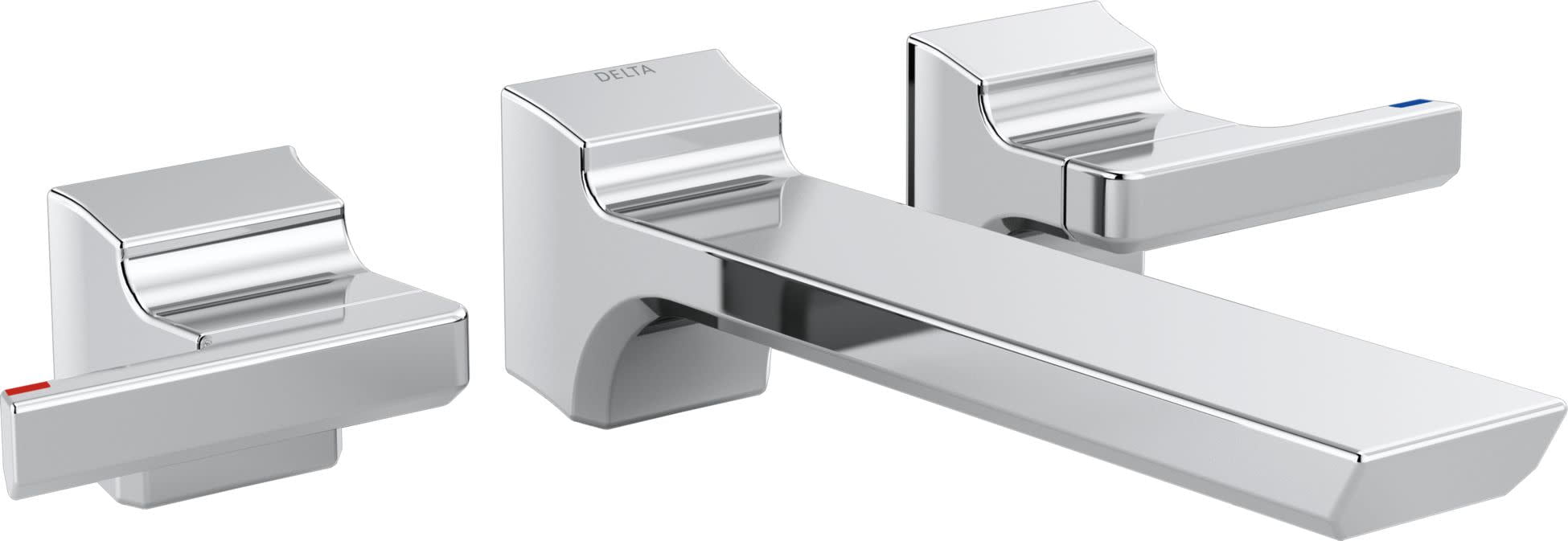 Delta T3599lf Pivotal 1.2 GPM Wall Mounted Widespread Bathroom Faucet ...