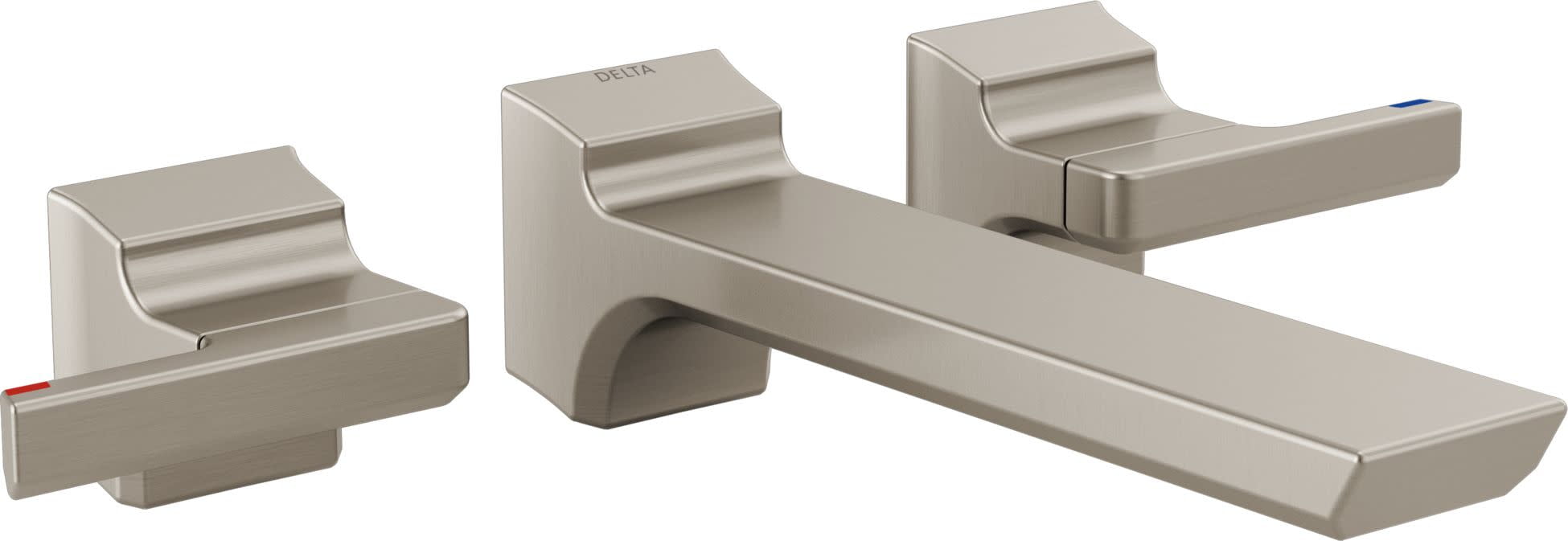 Delta T3599lf Pivotal 1.2 GPM Wall Mounted Widespread Bathroom Faucet ...