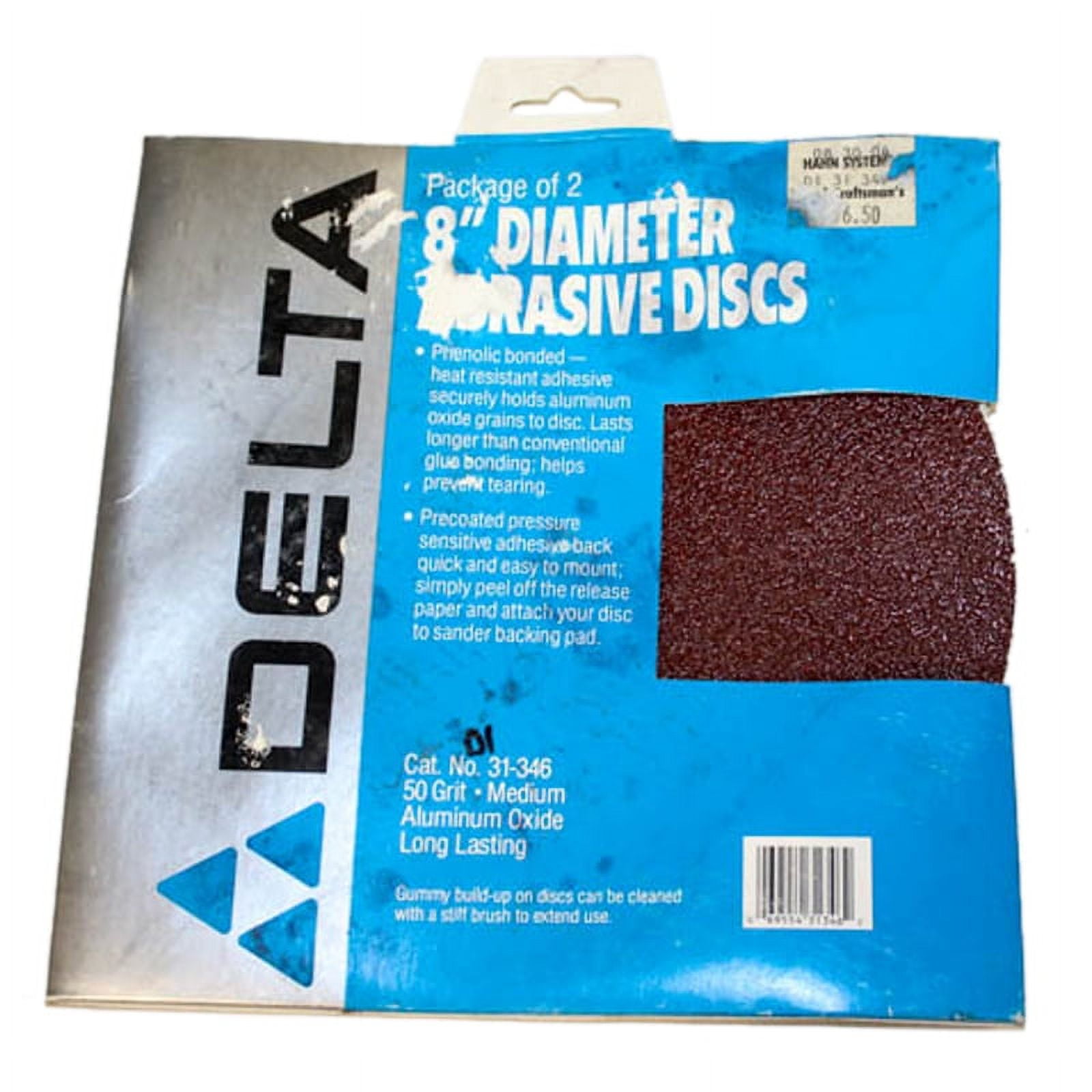 Delta Tool 31-346 8" 50 Grit Abrasive Discs 2/pkg. Delta-31346 ...