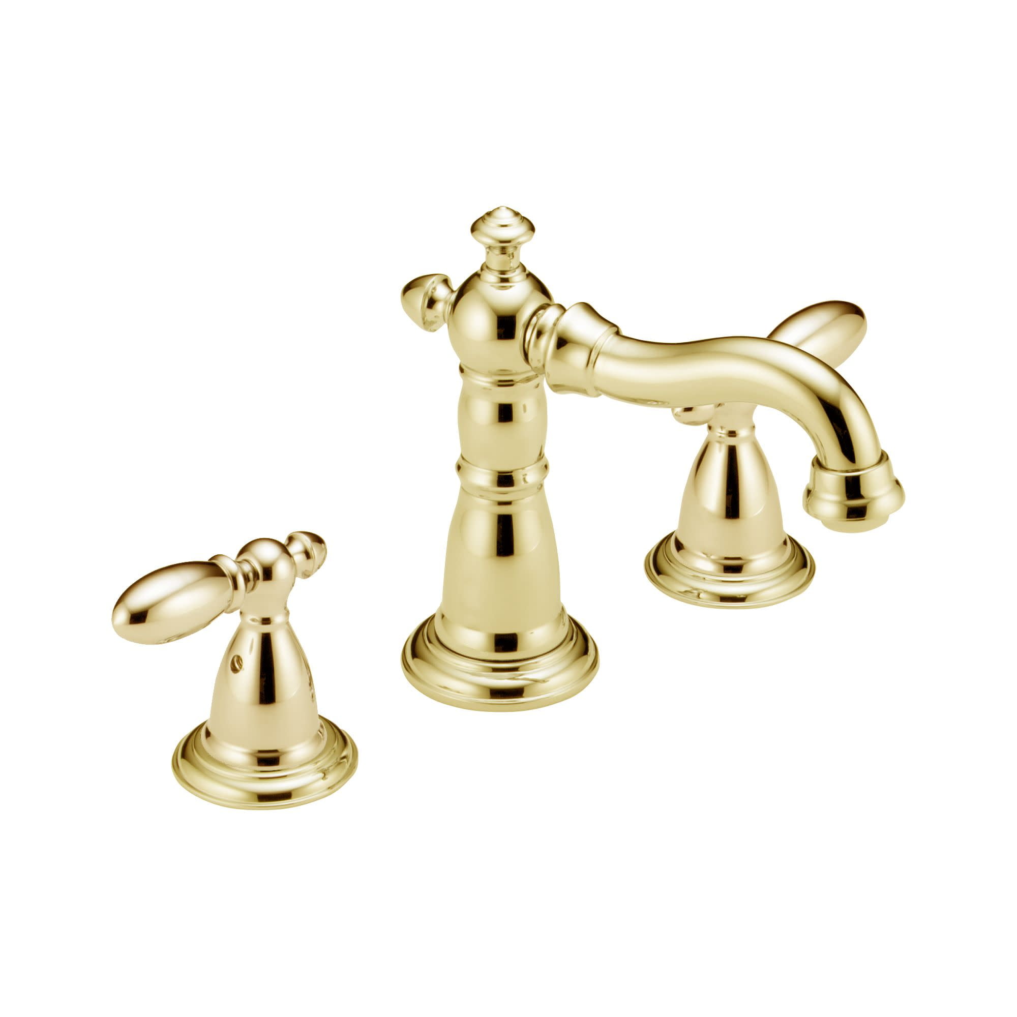 Delta Victorian Two Handle Widespread Bathroom Faucet, Polished Brass ...