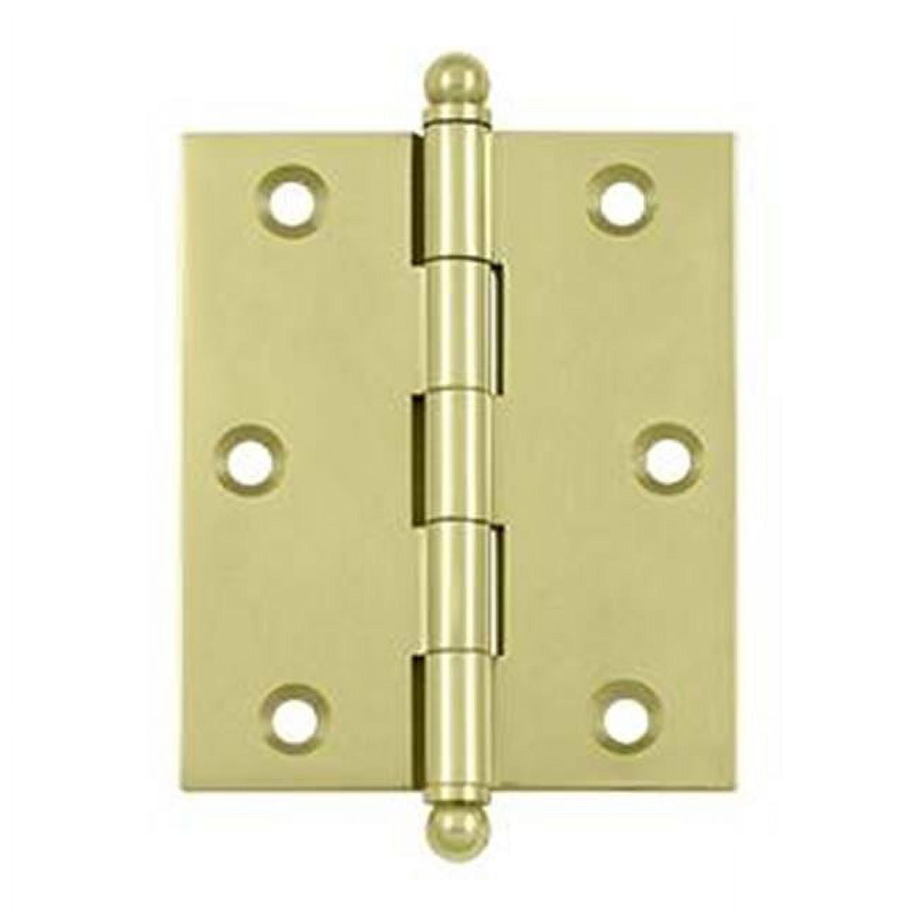 Deltana 3 x 2.5 in. Hinge with Ball Tips- Unlacquered Bright Brass ...