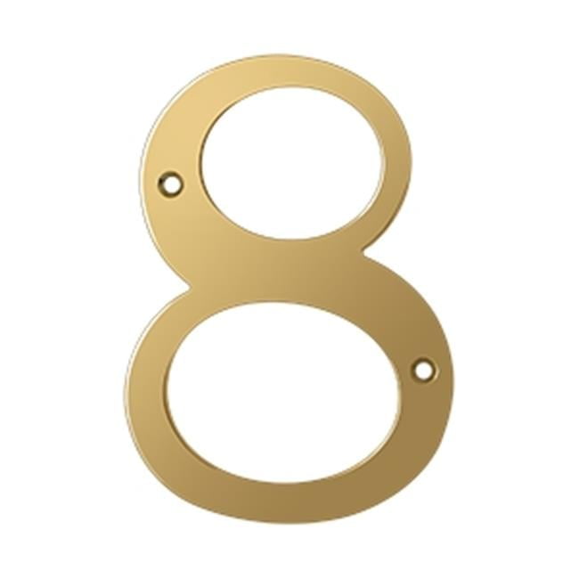 Deltana 6 in. House Numbers - Lifetime Brass - Solid Brass - Walmart.com