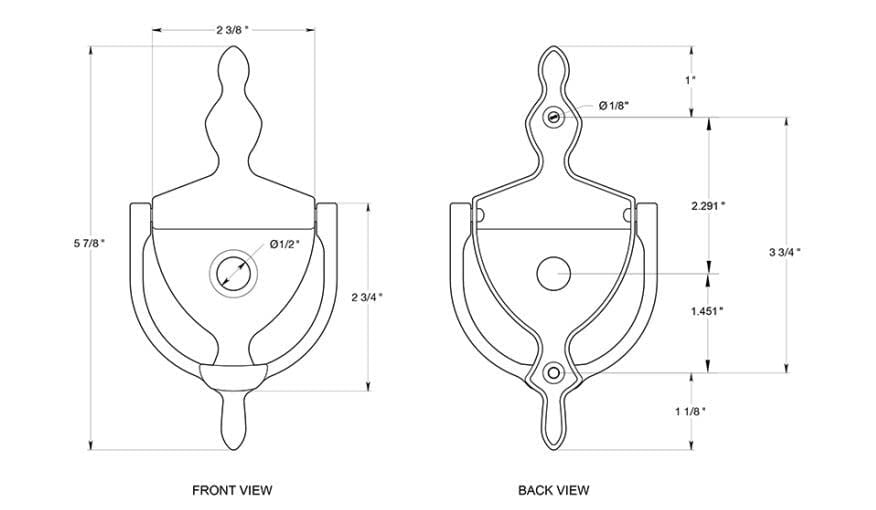 Deltana DKV630U26 Door Knocker with Viewer 1-3/4-Inch Max Door ...
